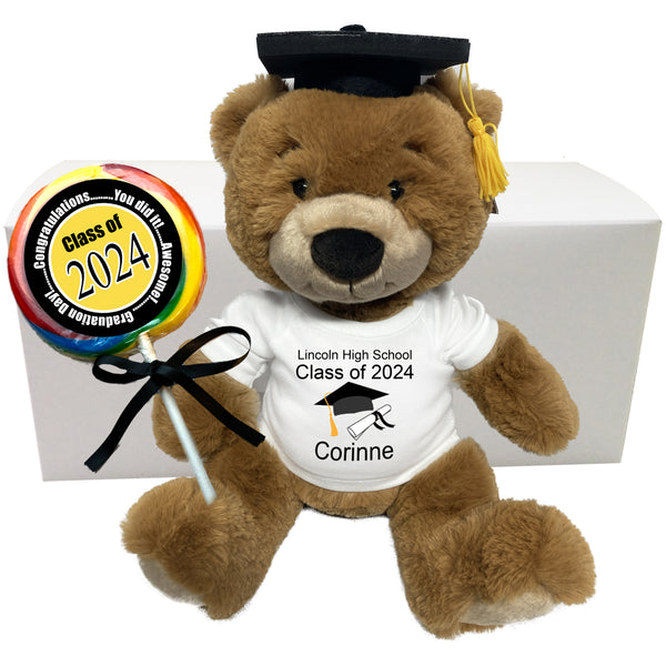 Personalized Graduation Teddy Bear Gift Set - 14" Ginger Bear – Say it ...
