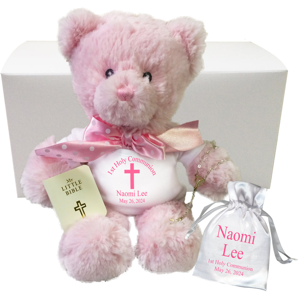 Personalized 1st Communion Teddy Bear gift set – Say it with a Stuffed ...