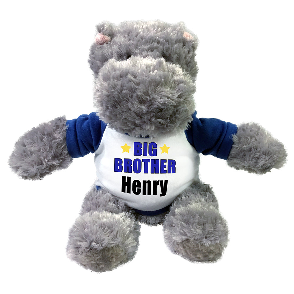 Personalized Big Brother Hippo - 12" Stuffed Hippopotamus – Say it with ...
