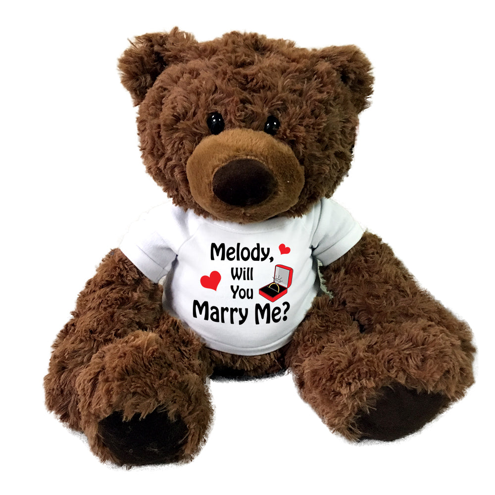 Will You Marry Me Proposal Teddy Bear - Personalized 15" Coco Bear ...