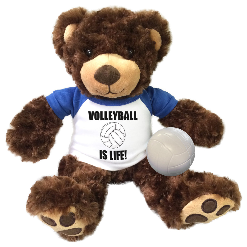 Volleyball Teddy Bear - Personalized 13" Brown Vera Bear – Say it with ...